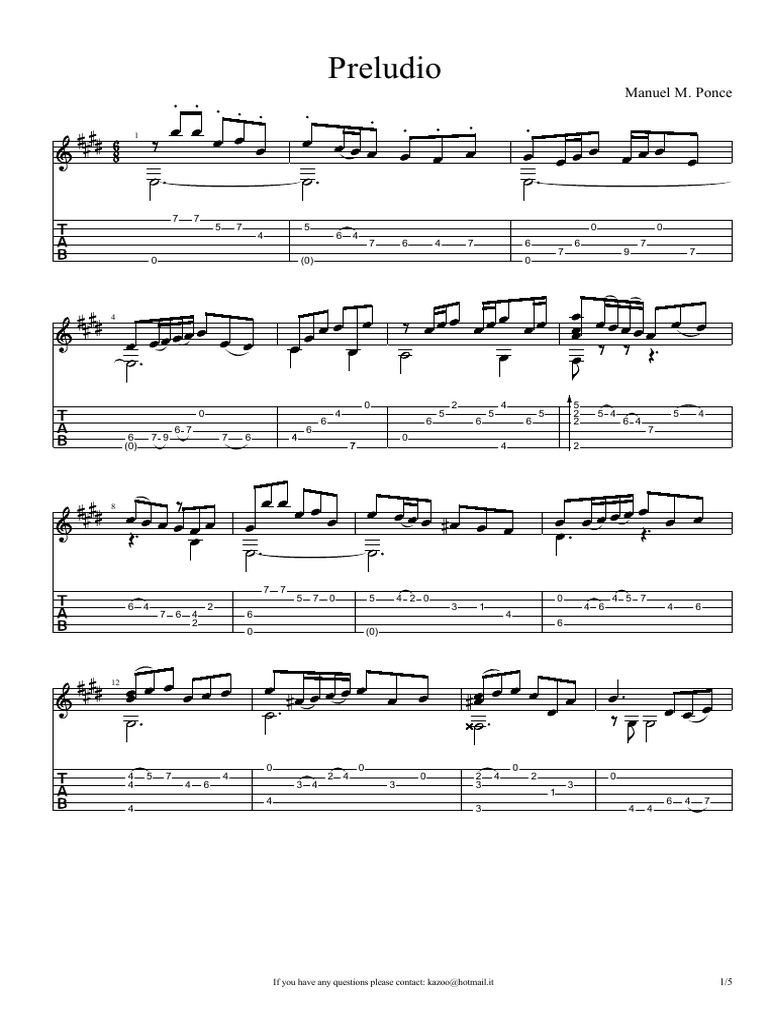 Manuel M Ponce Preludio-In-E | PDF