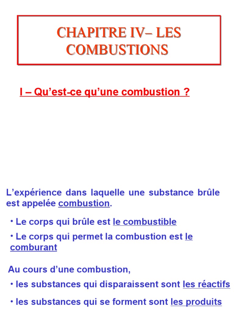 Combustion : Types et Dangers | PDF | La combustion | Combustible
