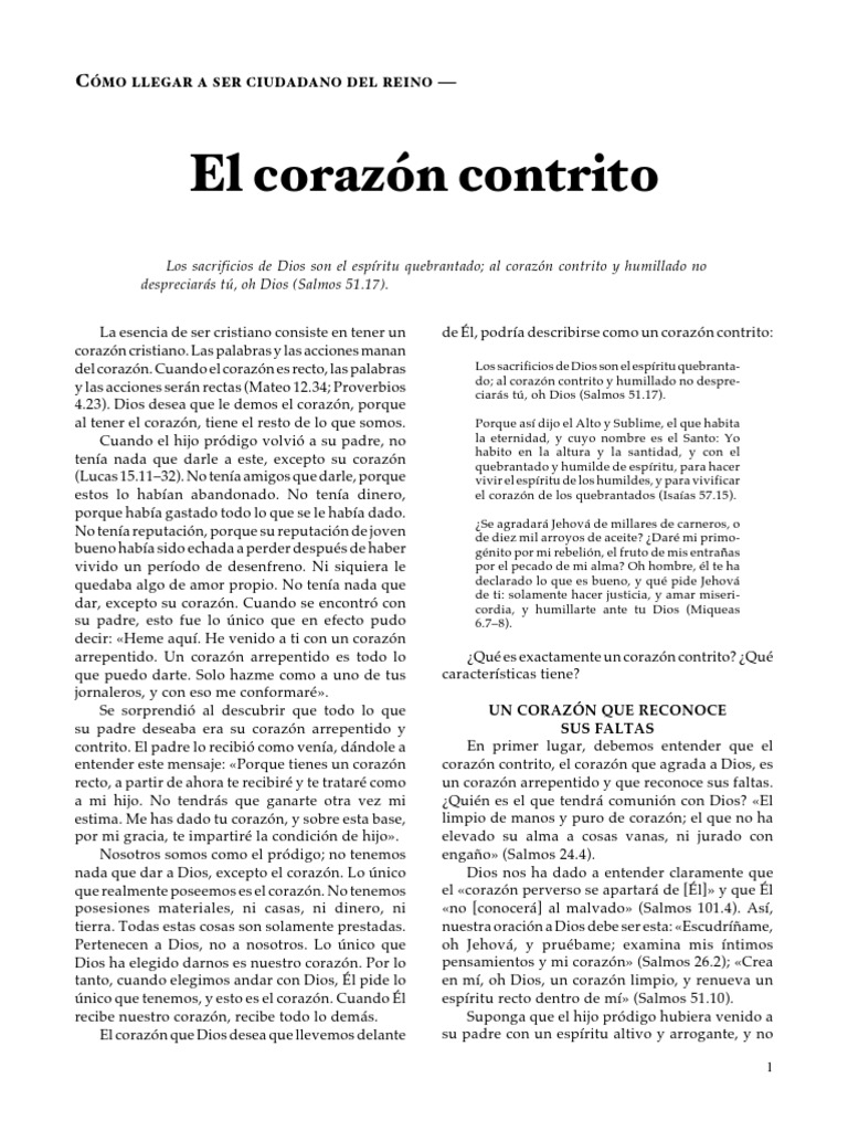 Corazón Contrito | PDF | Oración | Cristo (título)