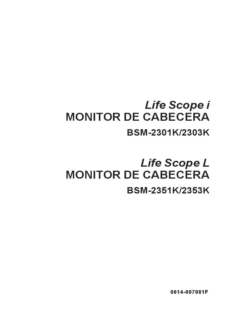 BSM-2300 Manual Español | PDF | Electrocardiografia | Electrofisiología ...