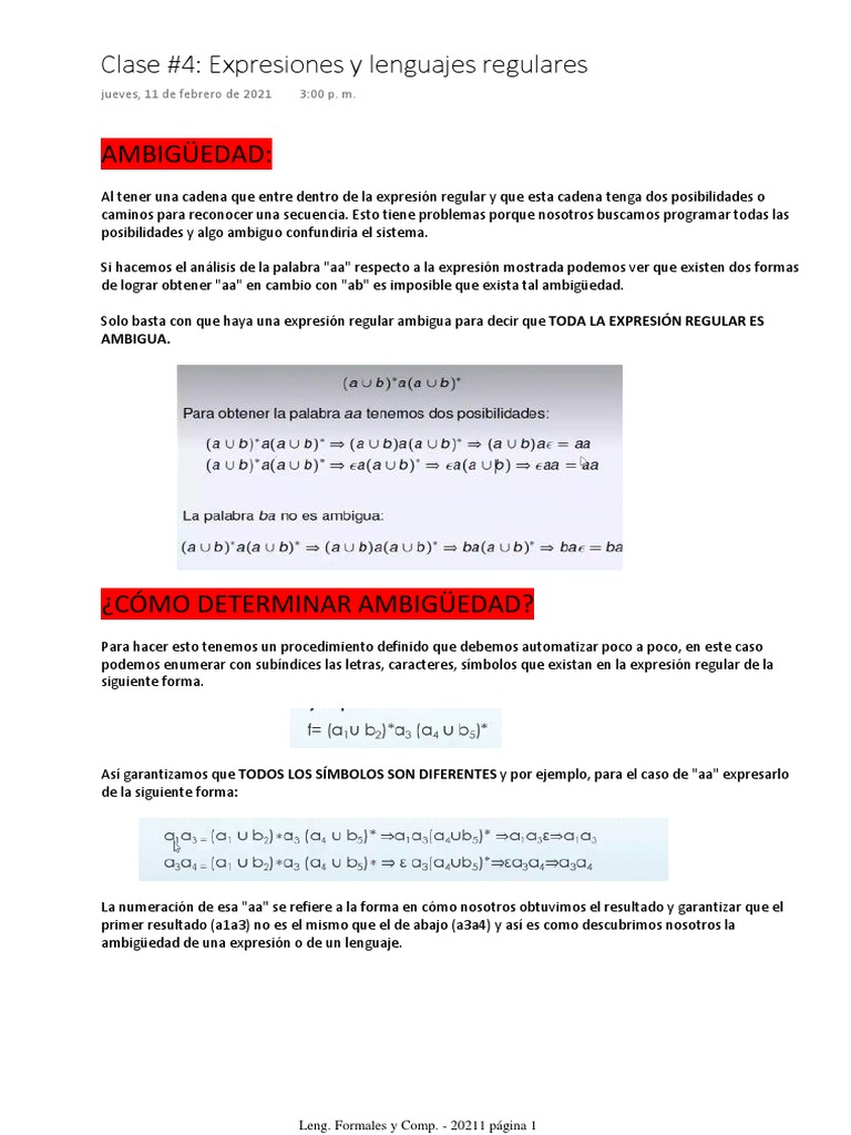 Clase 4 Expresiones y Lenguajes Regulares | PDF | Expresión regular | Lenguaje de programación