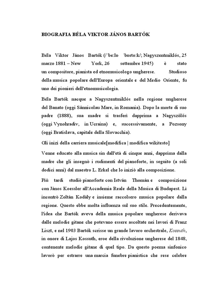 Bartok 1 Rondò | PDF