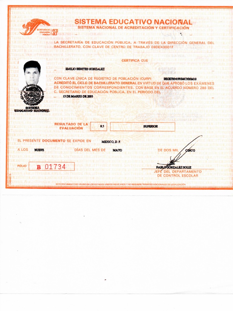 Certificado de Preparatoria | PDF