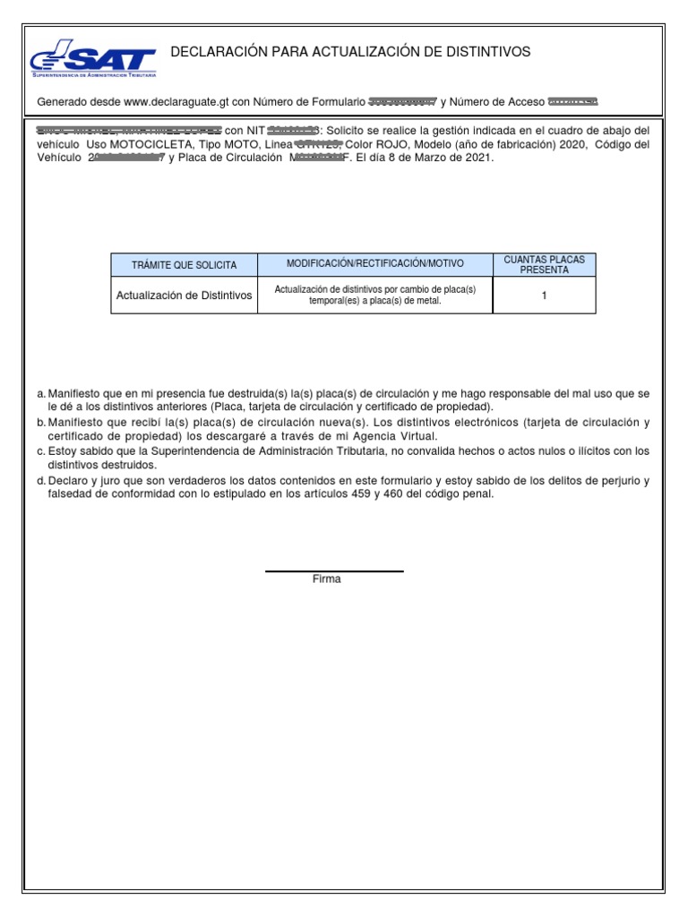 Anexo Del Formulario Sat - 8933 | PDF