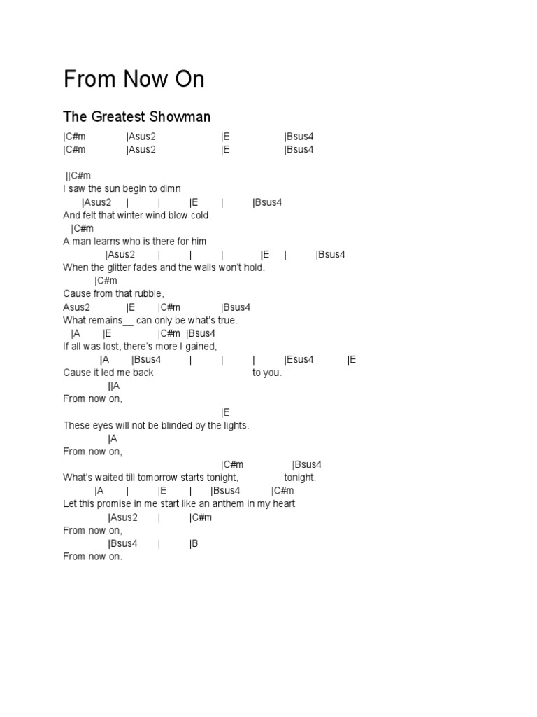 From Now On Piano Chords | PDF