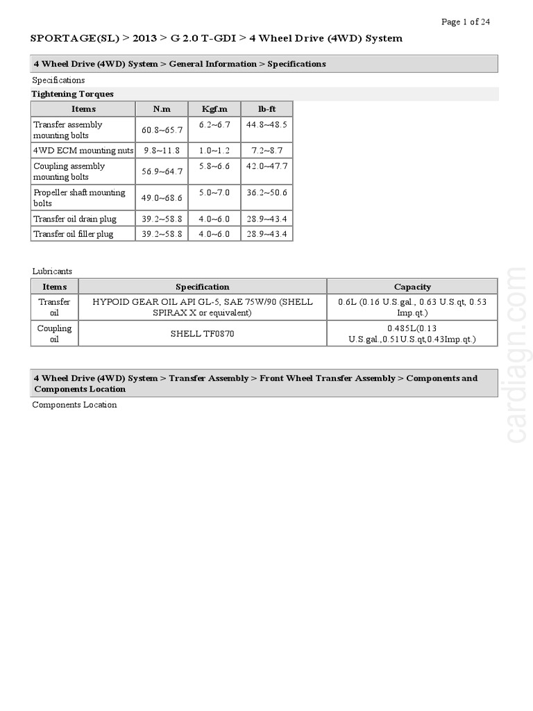 4 Wheel Drive (4WD) System | PDF | Four Wheel Drive | Clutch