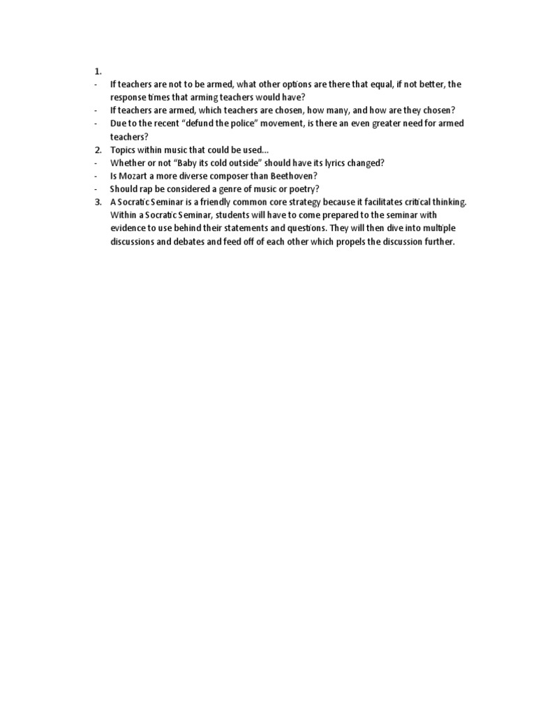 Socratic Seminar | PDF | Social Science | Language Arts & Discipline