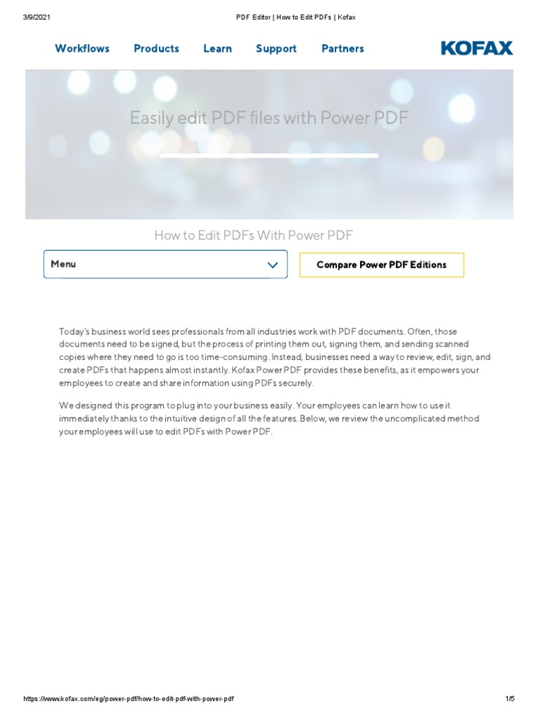 PDF Editor - How To Edit PDFs - Kofax | PDF | Software | Computer Science