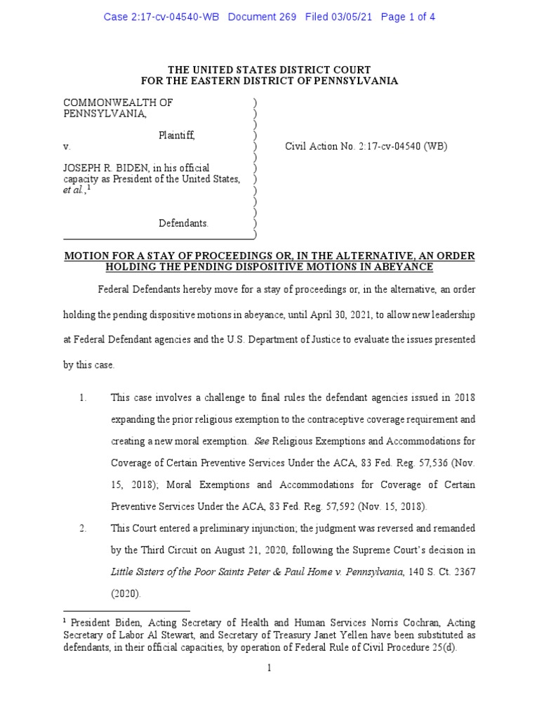 Motion To Stay | Download Free PDF | Lawsuit | Public Law