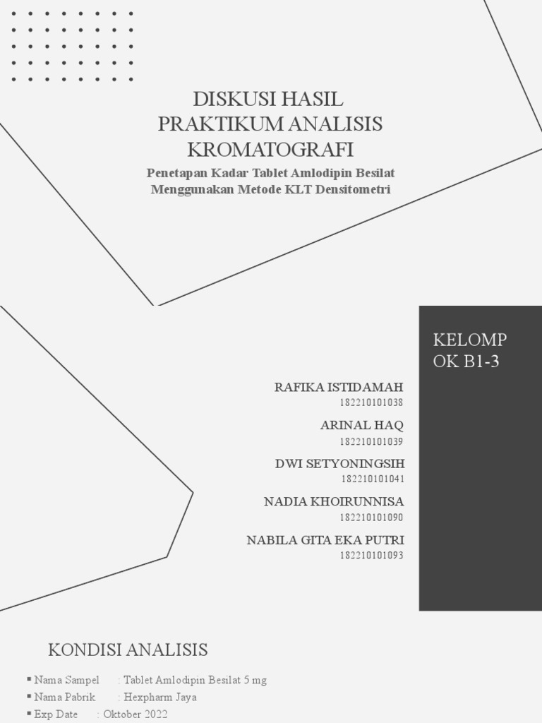 Kromatografi KLT Amlodipin: Analisis dan Hasil | PDF