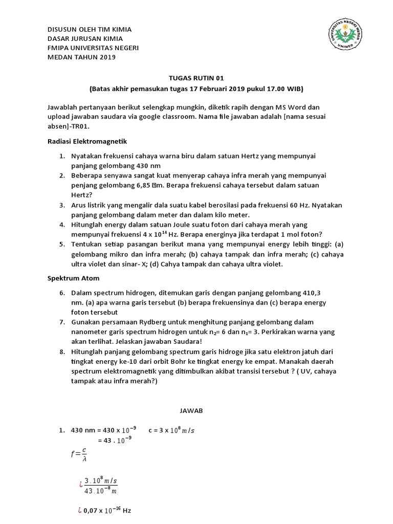 01 TR-01 MEKANIKA KUANTUM Kimia Dasar | PDF