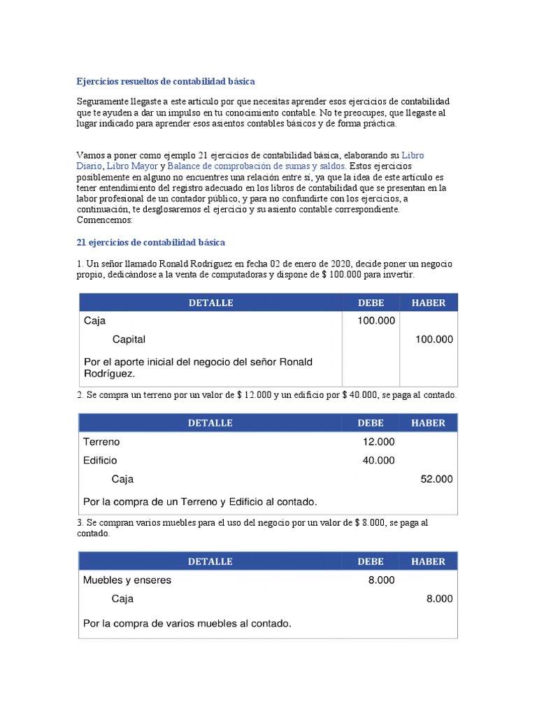 Asientos Contabilidad Basica | PDF | Contabilidad | Bancos