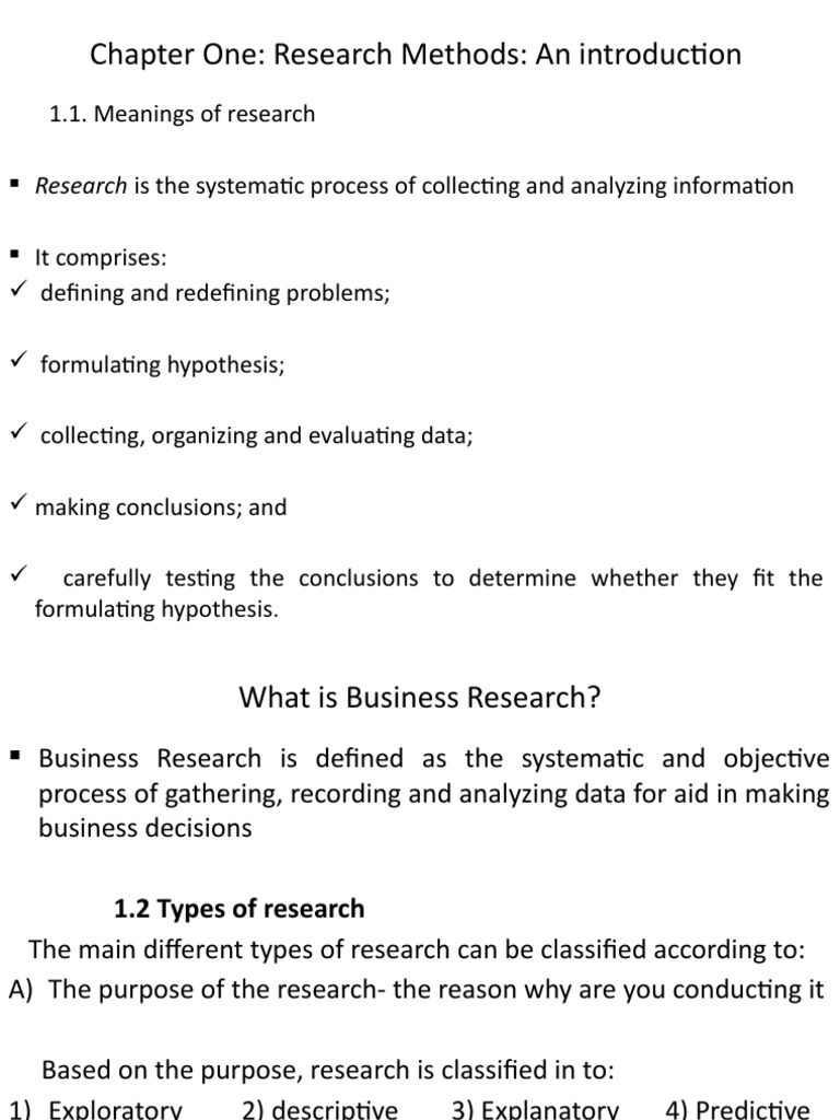 Chapter One: Research Methods: An Introduction | PDF | Quantitative ...