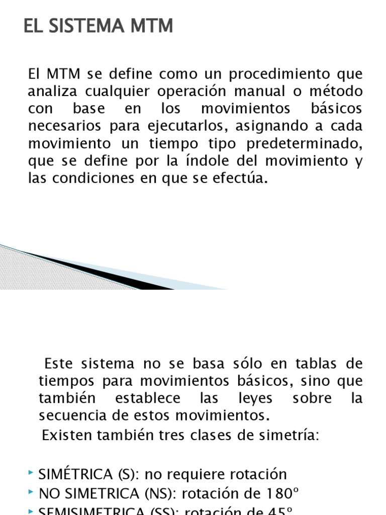 Análisis del Sistema MTM y Movimientos | PDF | Ciencia y matemáticas ...