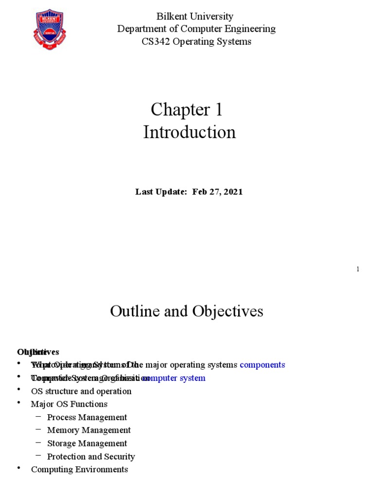Bilkent University Department of Computer Engineering CS342 Operating ...