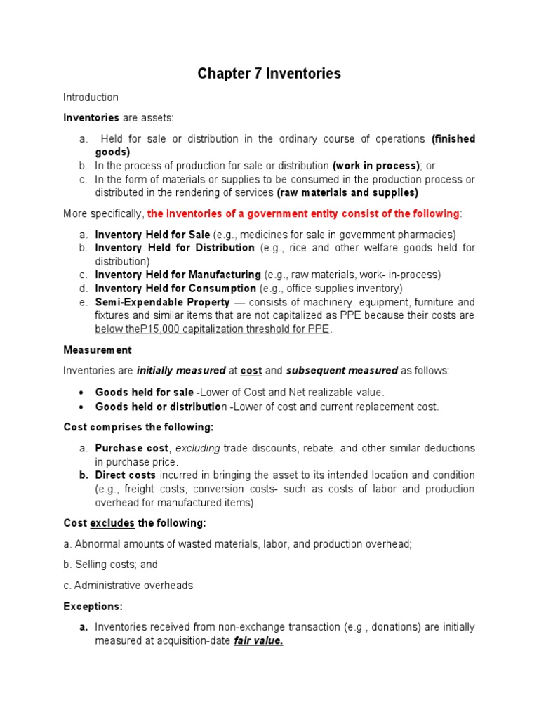 Chapter 7 Inventories | PDF | Cost Of Goods Sold | Inventory