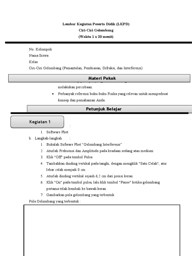 Lembar Kegiatan Peserta Didik (LKPD) GM, GB, GS | PDF