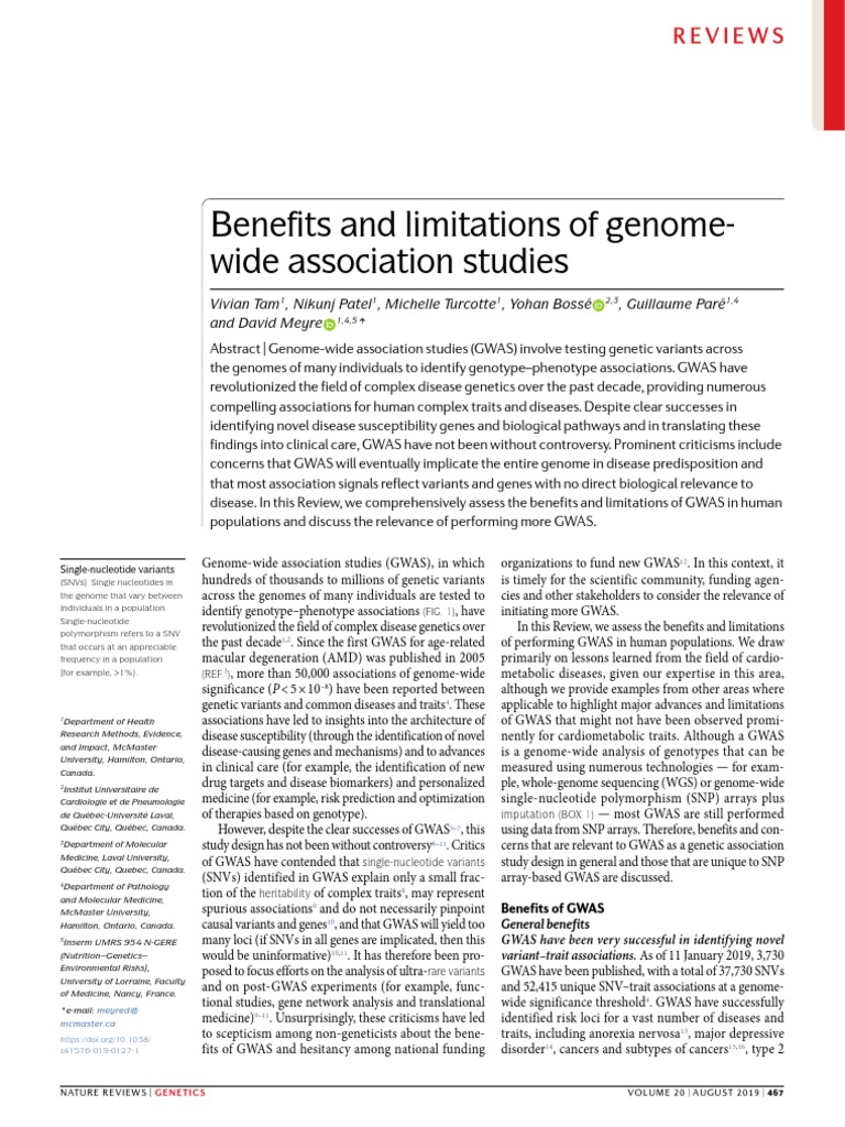 GWAS Nature | PDF | Genome Wide Association Study | Single Nucleotide ...