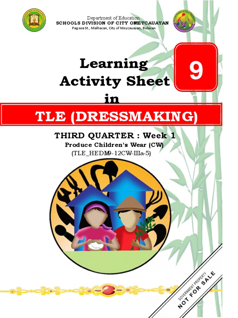 Learning Activity Sheet In: Tle (Dressmaking) | PDF | Clothing | Silk