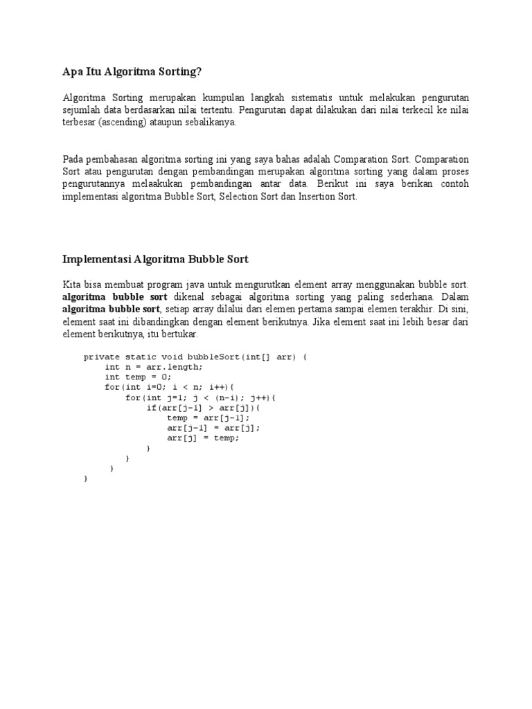 Algoritma Sorting | PDF
