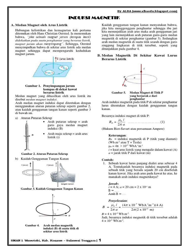 MEDAN MAGNET INDUKSI (Ringkasan Materi Dan Soal-Soal Latihan) | PDF