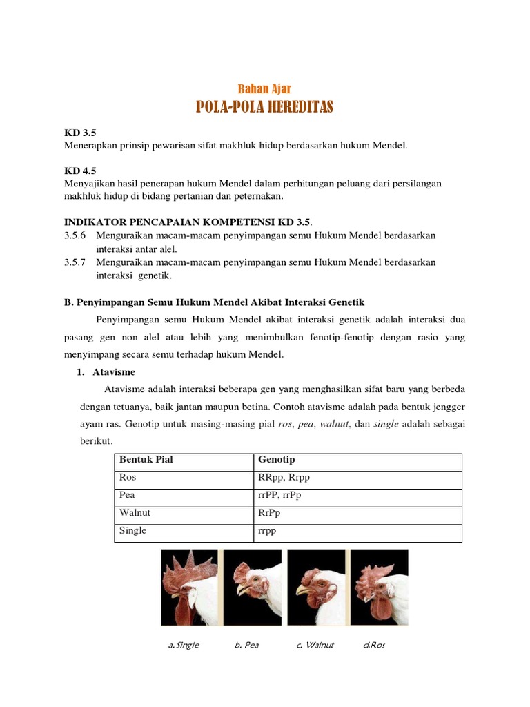 Penyimpangan Hukum Mendel dan Atavisme | PDF
