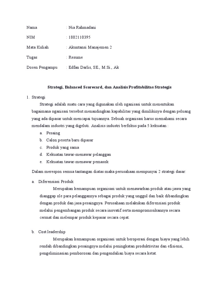 Tugas Resume Akmen 2 Minggu Ke-4 Nia Rahmadani (1802110395) | PDF Tugas Resume Akmen 2 Minggu Ke-4 Nia Rahmadani (1802110395) | PDF