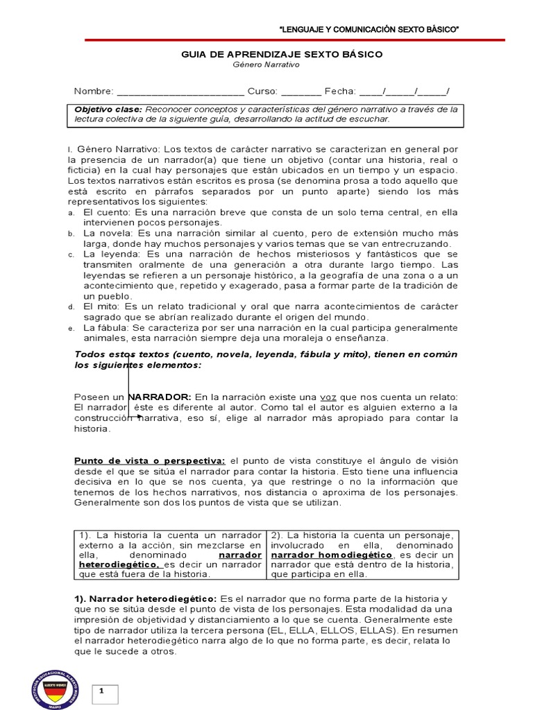 Características del Género Narrativo | PDF | Narrativa | Cuentos