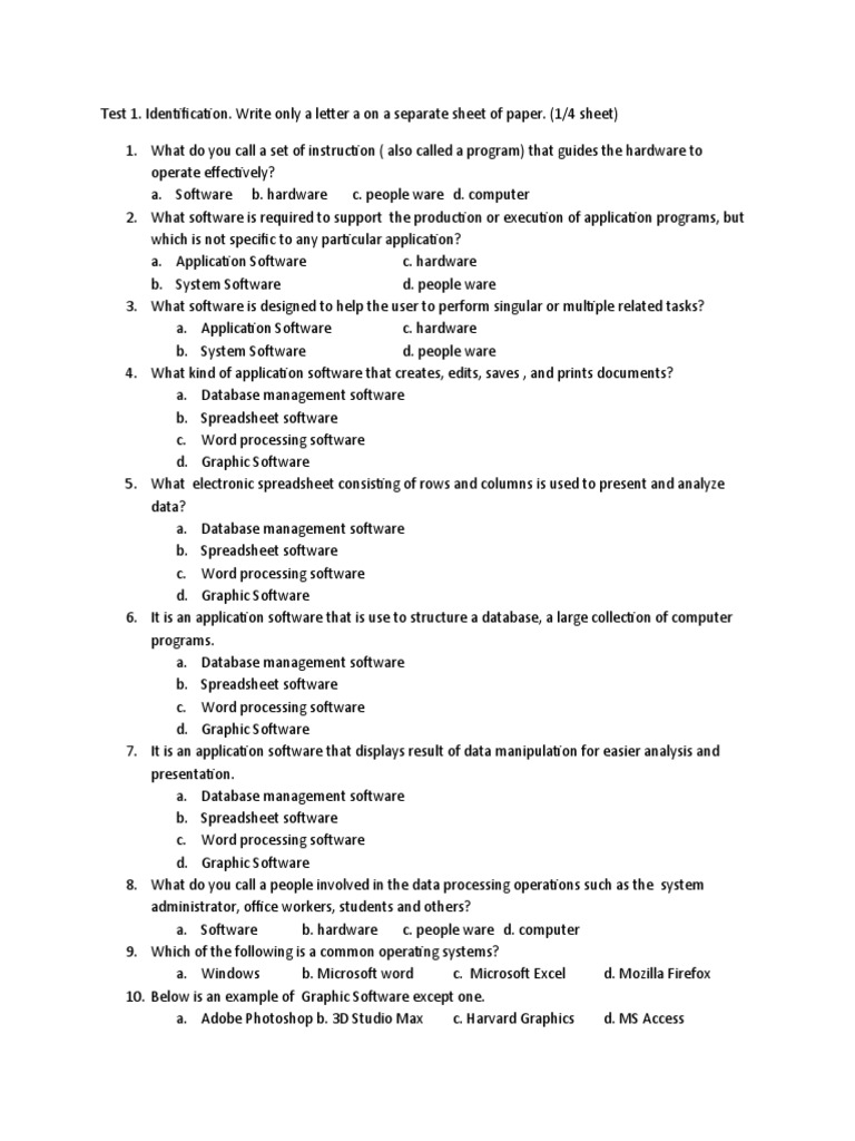 Lesson 1 Software, Hardware, People Ware | PDF