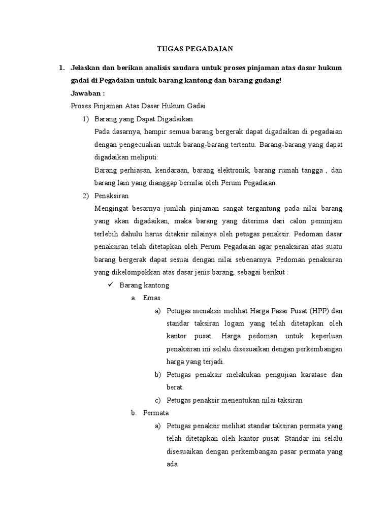 Tugas Pegadaian - Perumperindo.co.id