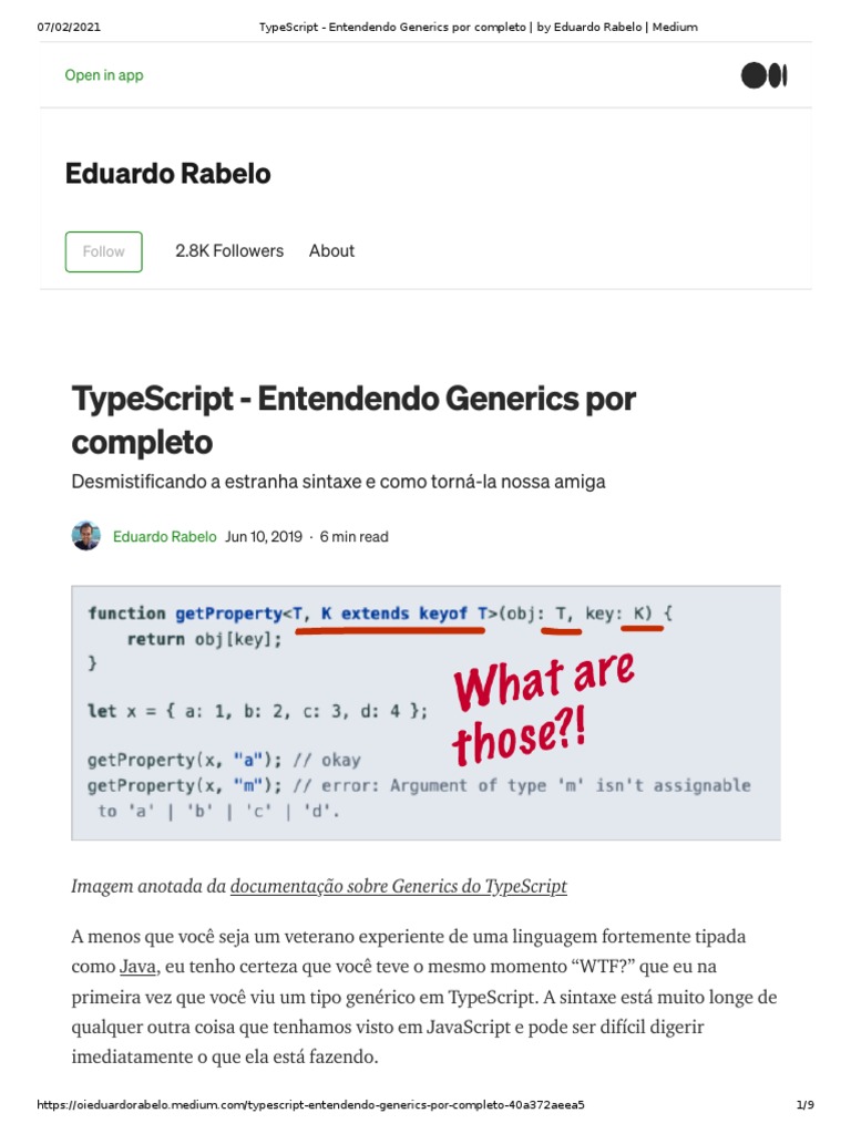 Entendendo Generics em TypeScript | PDF | Função (Matemática) | Classe ...