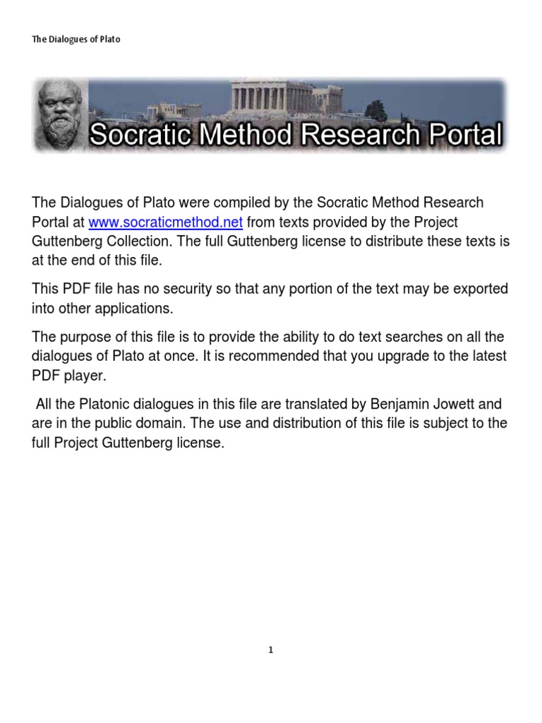 Plato Dialogues | PDF