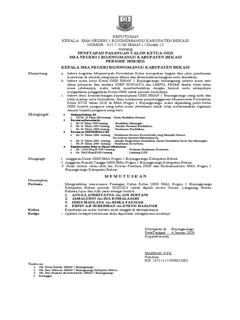 SK Osis 2019-2020 | PDF