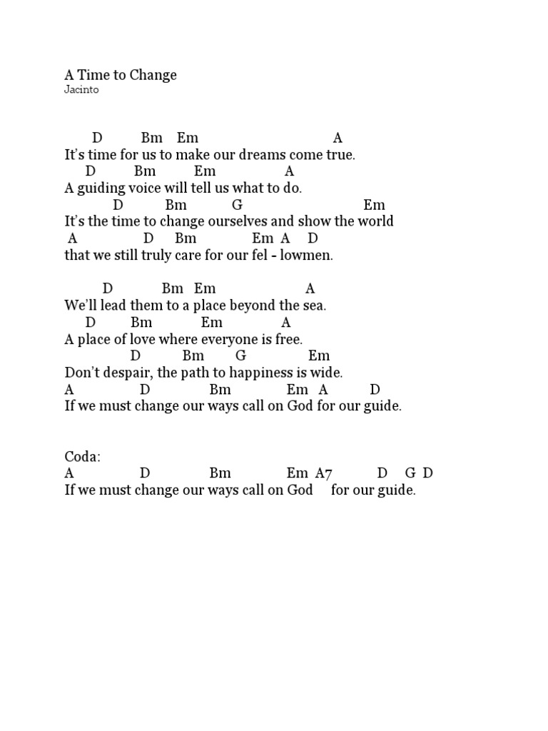 Guitar Chords Time After Time