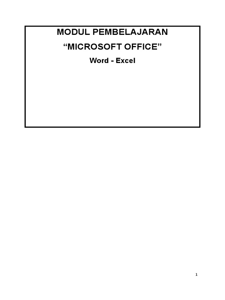 Modul Word Excel Pdf