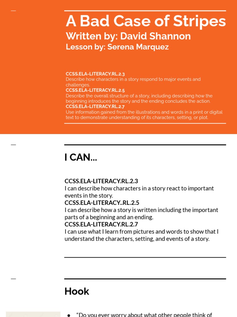 A Bad Case of Stripes Lesson Plan | PDF | Education Theory ...