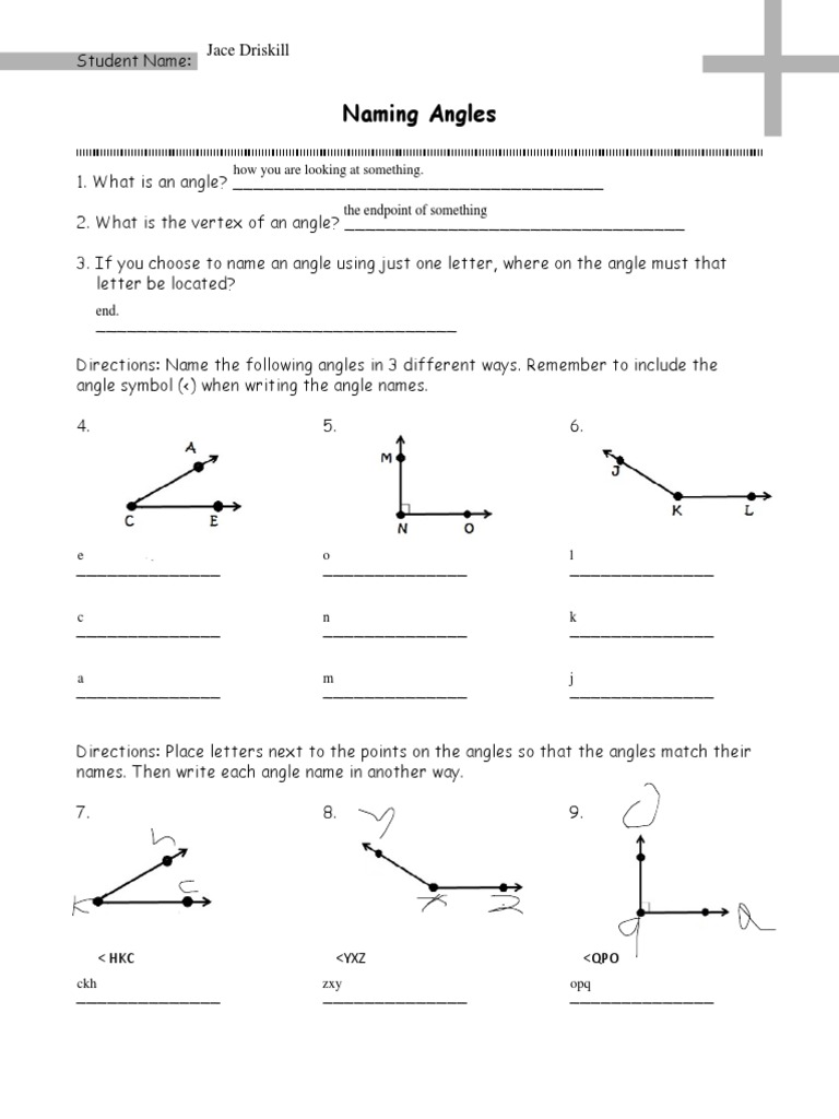 Naming Angles | PDF | Geometry | Space