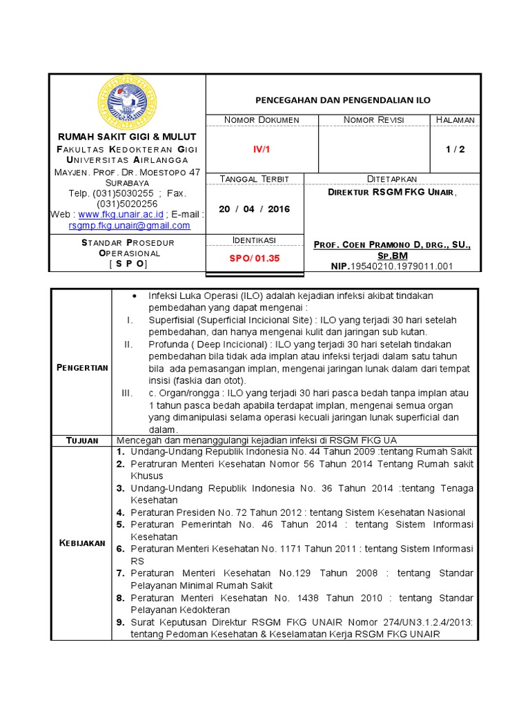 Sop Pencegahan Ilo | PDF