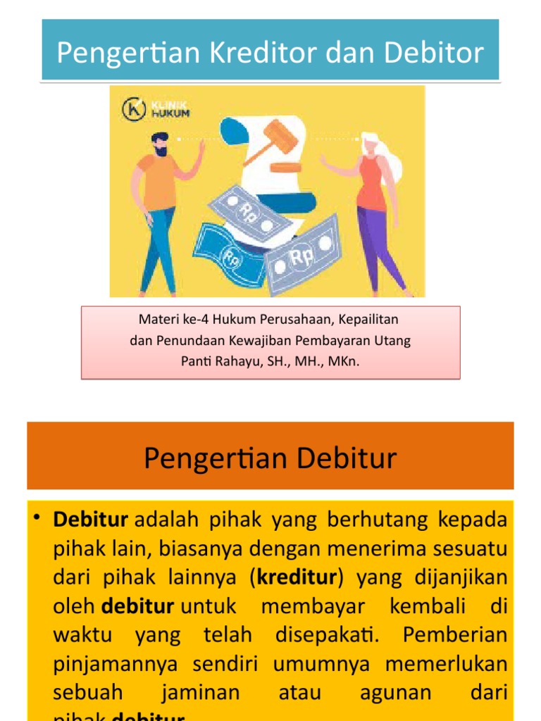 Pengertian Kreditor, Debitor Dan Pailit | PDF