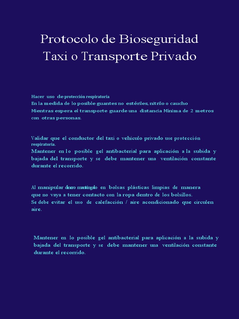 Protocolo Taxi | PDF