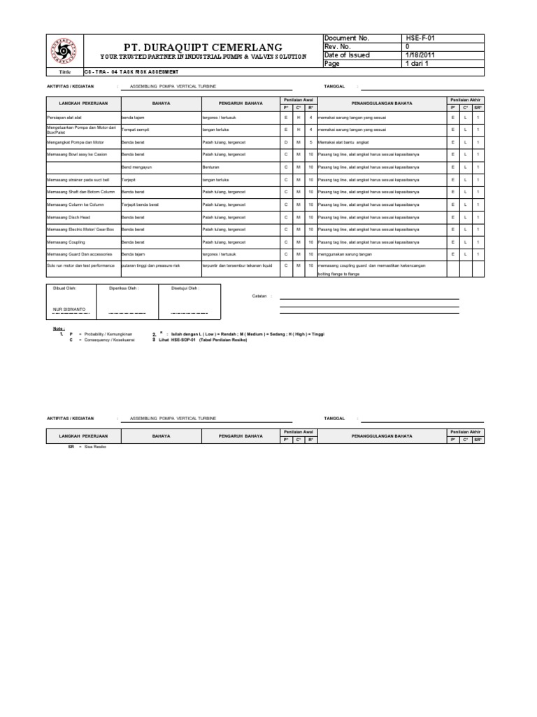 Tra - CS - 04 Assembling Pompa Vertical Turbine | PDF