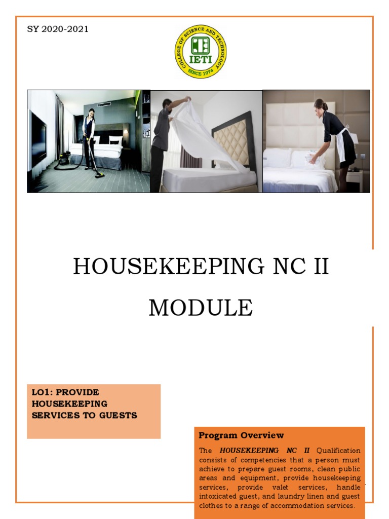 Housekeeping NC Ii: Lo1: Provide Housekeeping Services To Guests | PDF ...