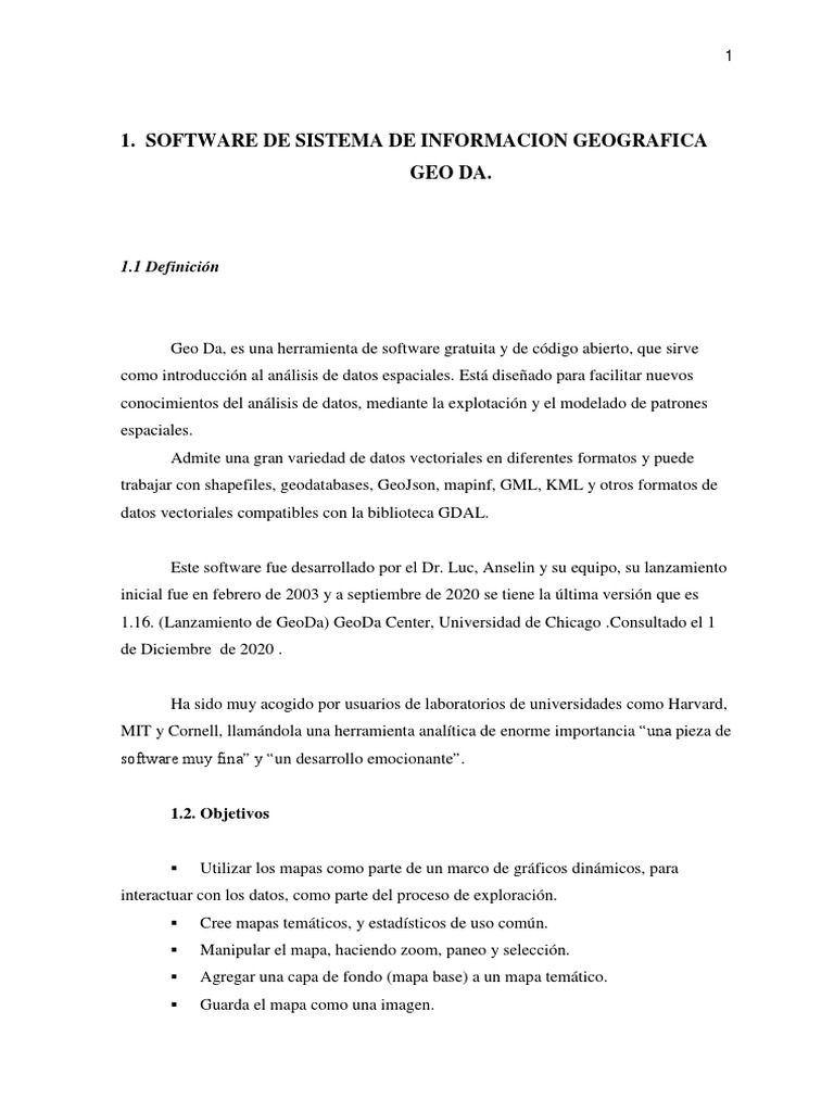 Software Geoda de Sistema de Informacion Geografica | PDF | Sistema de ...