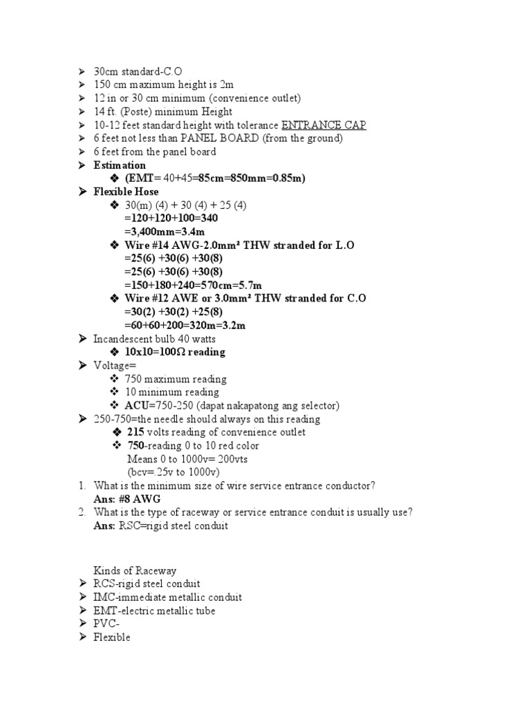 EIM Notes | PDF | Insulator (Electricity) | Electrical Wiring
