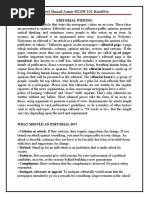 Editorial Writing Examples | PDF | Essays | Newspapers