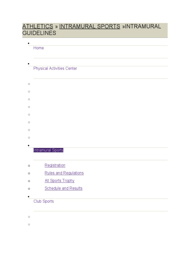 GUIDELINES in INTRAMURALS | PDF | Fraternities And Sororities | Sports