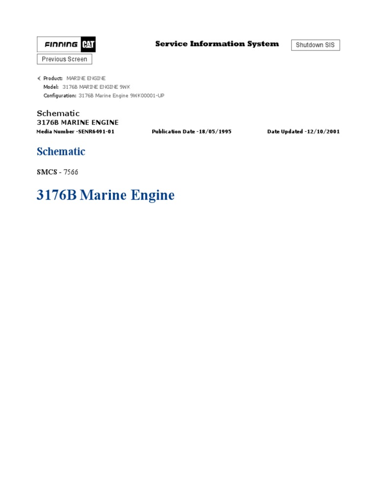 3176B Marine Engine: Schematic | PDF