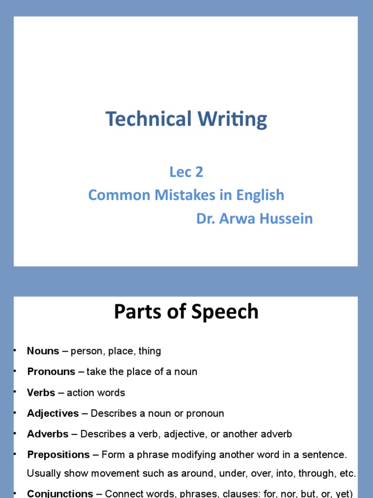 Lecture 2 - Common Mistakes in English 2017 | PDF | Grammatical Number ...