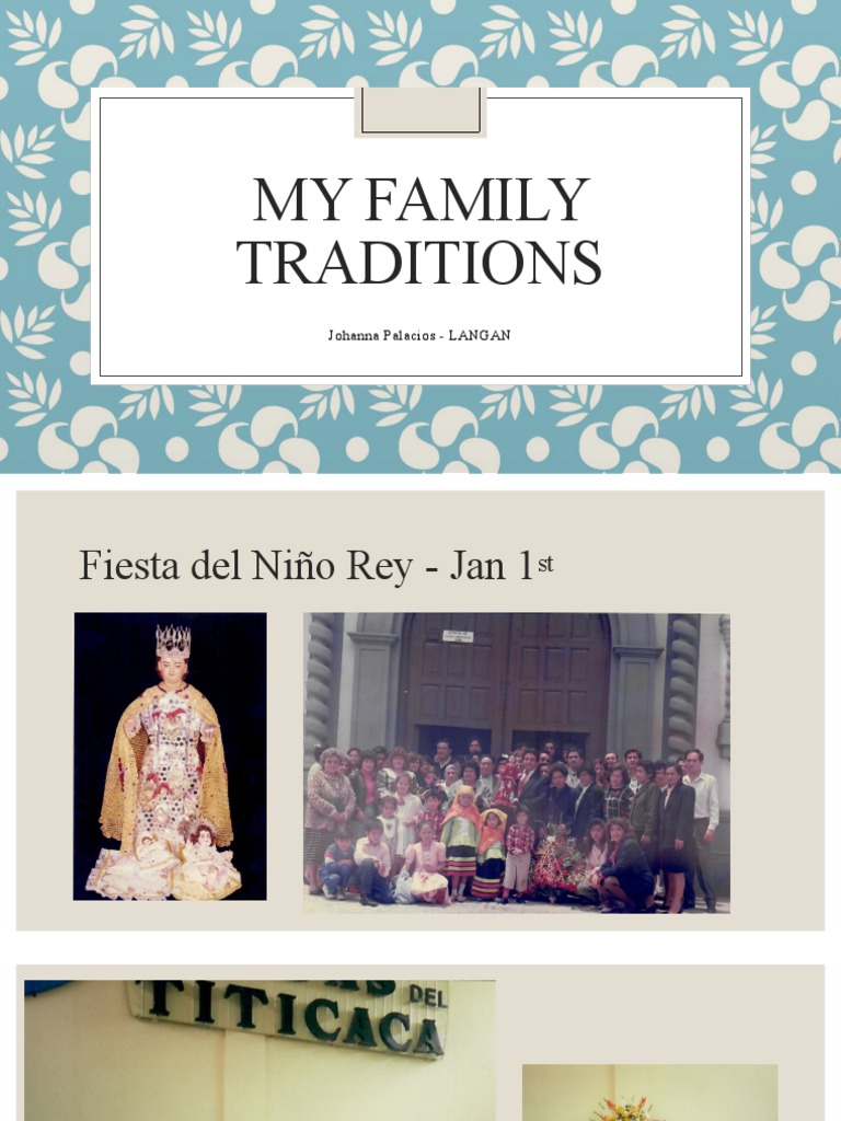 My Family Traditions: Johanna Palacios - LANGAN | PDF