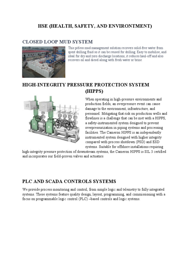 Closed Loop Mud System: Hse (Health, Safety, and Environtment) | PDF ...